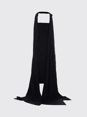 Solace London Long Crêpe Off-the-shoulder Gown With Slit - Black