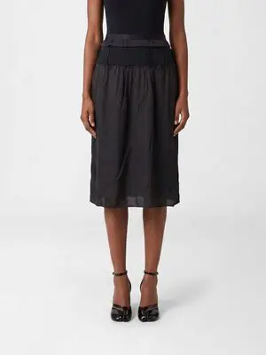 MAISON MARGIELA Cupro Blend Midi Skirt - Grey