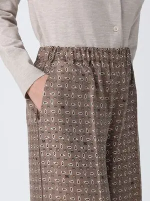 Max Mara Printed Silk Palazzo Trousers