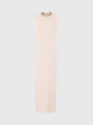 Elisabetta Franchi Crêpe Long Dress With Jewel Collar