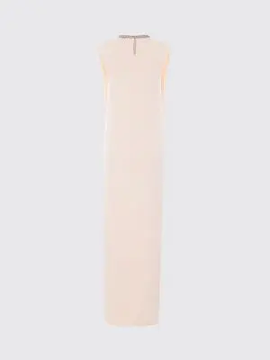 Elisabetta Franchi Crêpe Long Dress With Jewel Collar