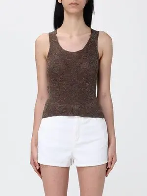 TWINSET Ribbed Knit Top - Coffee