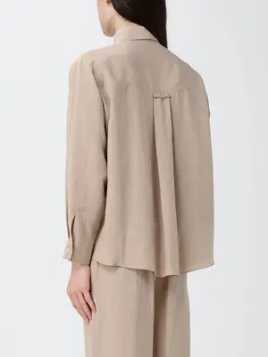 HANITA Embroidered Collar Linen Blend Shirt