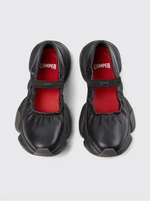 Camper Karst 2 Leather Mary Jane Sneakers - Black