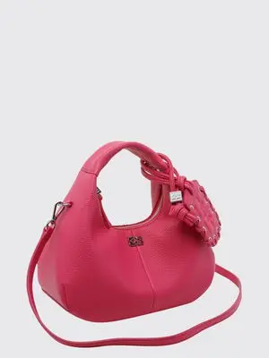 GANNI Recycled Polyester Blend Hobo Bag - Red