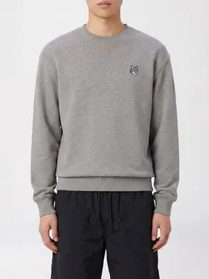 Maison Kitsuné Cotton Crewneck Sweatshirt With Logo - Grey