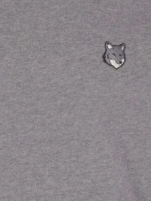 Maison Kitsuné Cotton Crewneck Sweatshirt With Logo - Grey