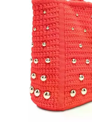 Sandro Stud-embellished Crochet Tote Bag - Red