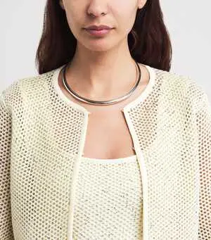 Maje Embellished Open-knit Cardigan - Yellow