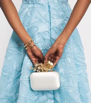 Monique Lhuillier Floral Corded Column Gown