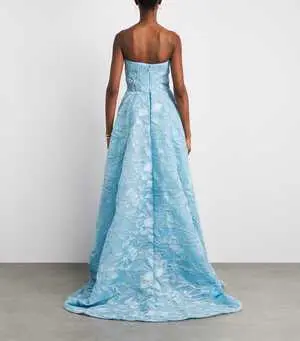 Monique Lhuillier Floral Corded Column Gown
