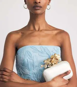 Monique Lhuillier Floral Corded Column Gown