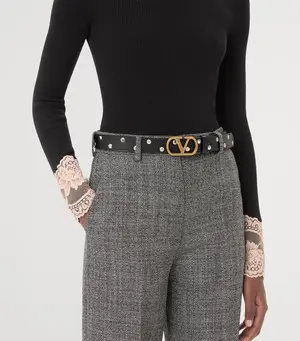 Valentino Garavani Leather Vlogo Signature Belt