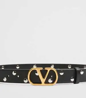 Valentino Garavani Leather Vlogo Signature Belt