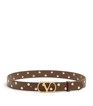 Valentino Garavani Vlogo Signature Leather Belt