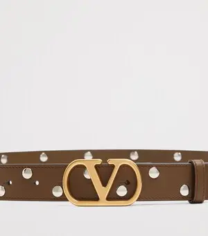 Valentino Garavani Vlogo Signature Leather Belt