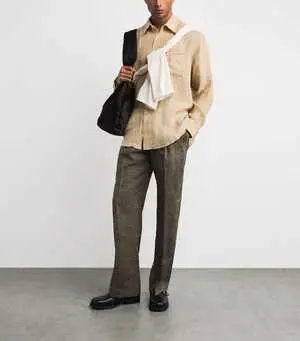 Our Legacy Cotton-linen-blend Check Above Shirt - Yellow