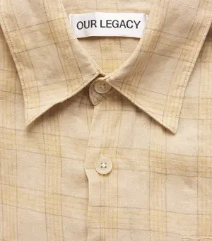 Our Legacy Cotton-linen-blend Check Above Shirt - Yellow