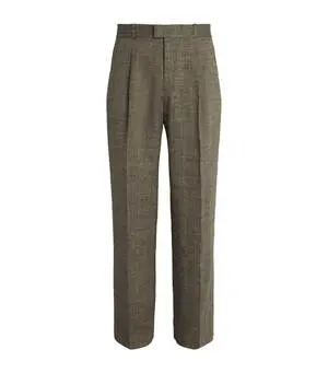 Our Legacy Linen-silk-cotton Straight Leg Trousers - Brown