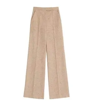 Valentino Garavani Virgin Wool Wide-leg Trousers - Beige