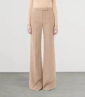 Valentino Garavani Virgin Wool Wide-leg Trousers - Beige