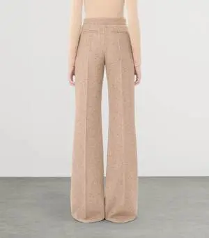 Valentino Garavani Virgin Wool Wide-leg Trousers - Beige