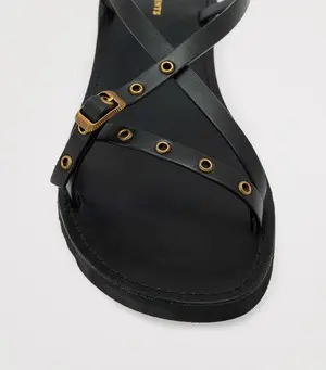 ALLSAINTS Leather Tyla Eyelet Sandals - Black