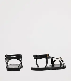 ALLSAINTS Leather Tyla Eyelet Sandals - Black