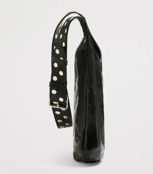 Valentino Garavani Small Leather Hobo Shoulder Bag - Black