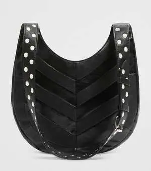 Valentino Garavani Small Leather Hobo Shoulder Bag - Black