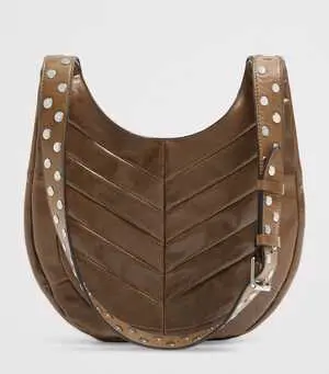 Valentino Garavani Small Leather Hobo Shoulder Bag - Brown