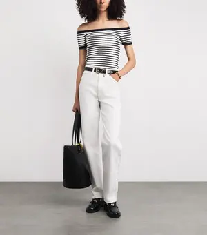 Maje Knitted Off-the-shoulder Top - Blue