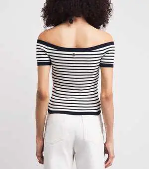 Maje Knitted Off-the-shoulder Top - Blue
