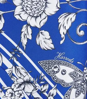 Harrods Silk Gilded Butterfly Print Scarf