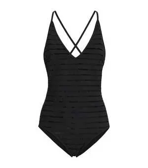 Brunello Cucinelli Striped One-piece Swimsuit - Brown