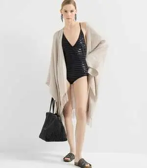 Brunello Cucinelli Striped One-piece Swimsuit - Brown