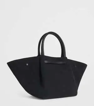 DEMELLIER Midi Suede The New York Tote Bag - Black