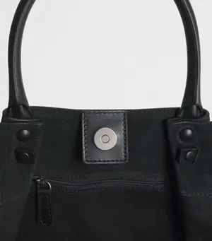 DEMELLIER Midi Suede The New York Tote Bag - Black