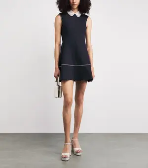 Maje Embellished Collar Mini Dress - Blue