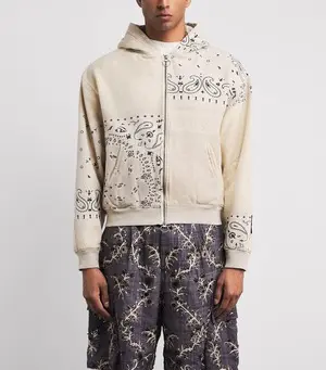 Kapital Cotton Quilted Bandana Hoodie - Beige