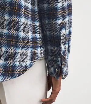 GOD'S TRUE CASHMERE Cashmere Tartan Lightning Storm Shirt - Grey