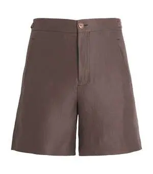 GOD'S TRUE CASHMERE Linen Shorts With Sunstone Detailing