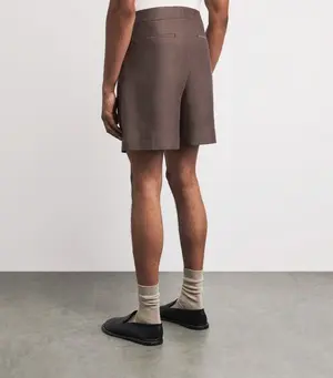 GOD'S TRUE CASHMERE Linen Shorts With Sunstone Detailing