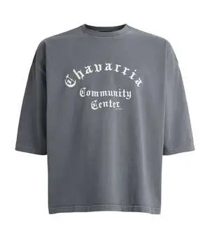 WILLY CHAVARRIA Cotton Community Centre T-shirt - Grey