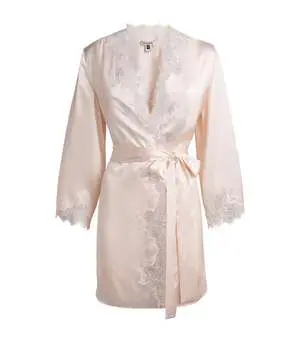 GILDA & PEARL Silk In Dreams Short Robe - Pink