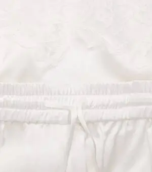 FLEUR DU MAL Lace-trim Stretch-silk Juliet Shorts - Ivory
