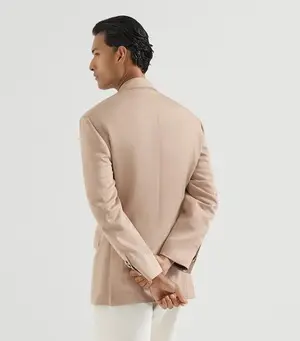 Brunello Cucinelli Silk Délavé And Linen Gabardine Deconstructed Blazer - Brown