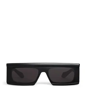 Alaïa Acetate Rectangle Mask 99 Sunglasses - Black