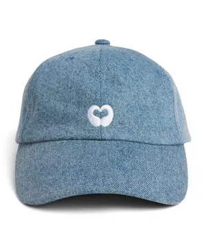 Maje Denim Cap With Clover Embroidery