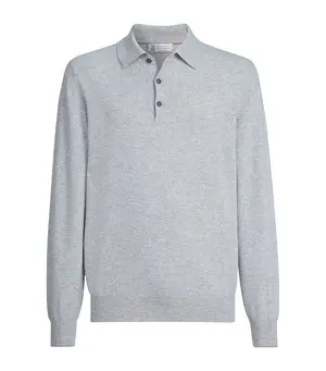 Brunello Cucinelli Cashmere Polo Sweater - Grey